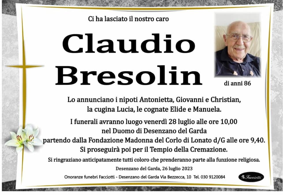 Claudio Bresolin - Onoranze Funebri Facciotti