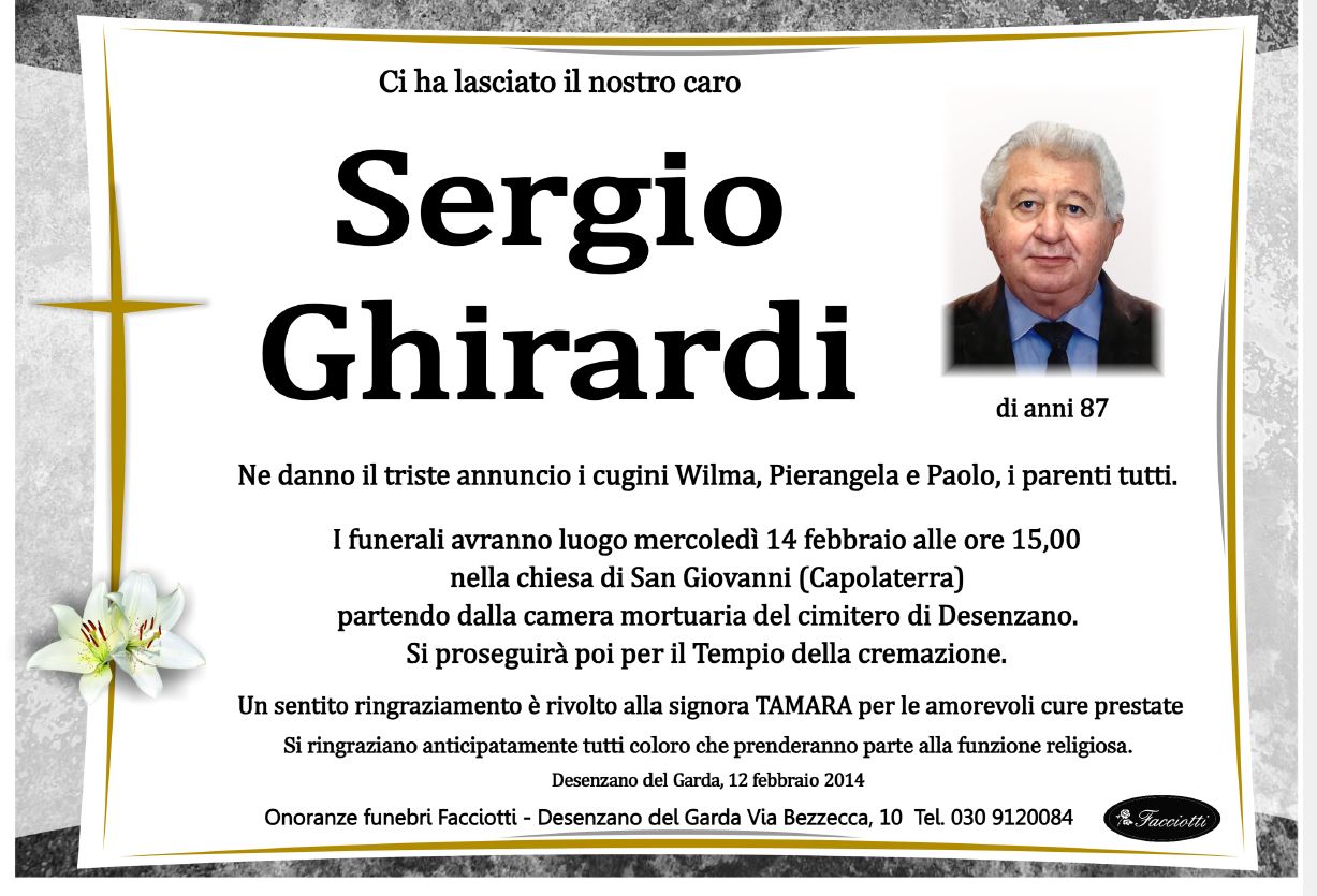 Sergio Ghirardi - Onoranze Funebri Facciotti
