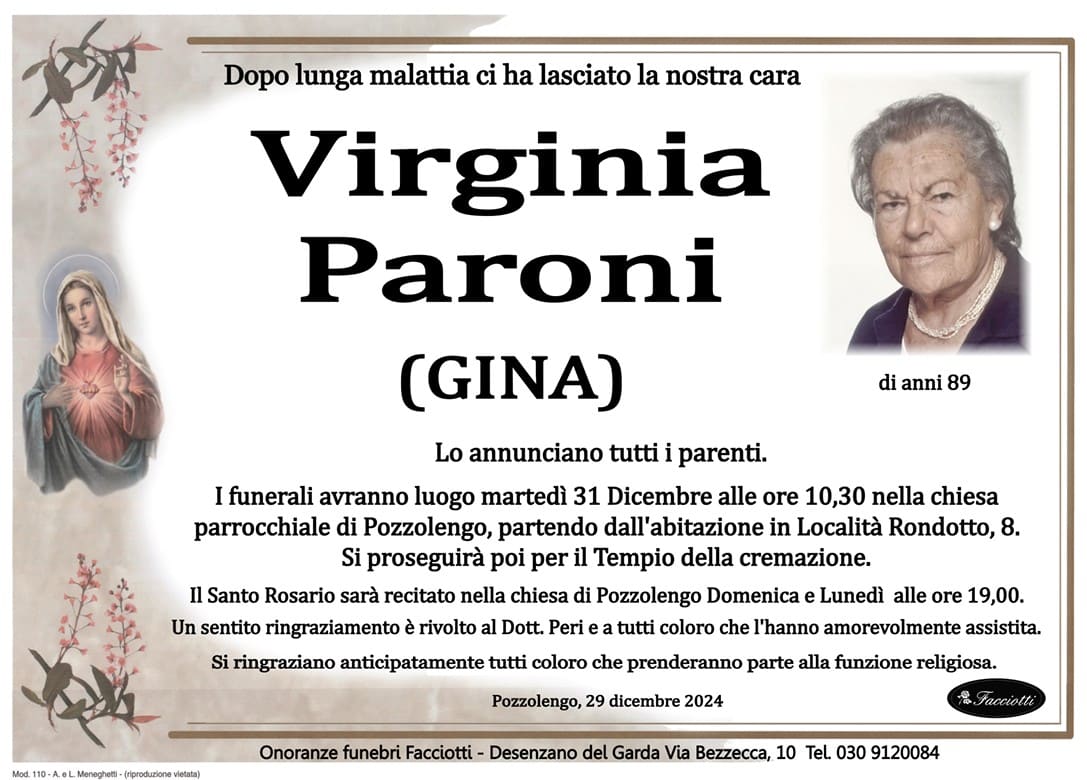 Virginia Paroni - Onoranze Funebri Facciotti